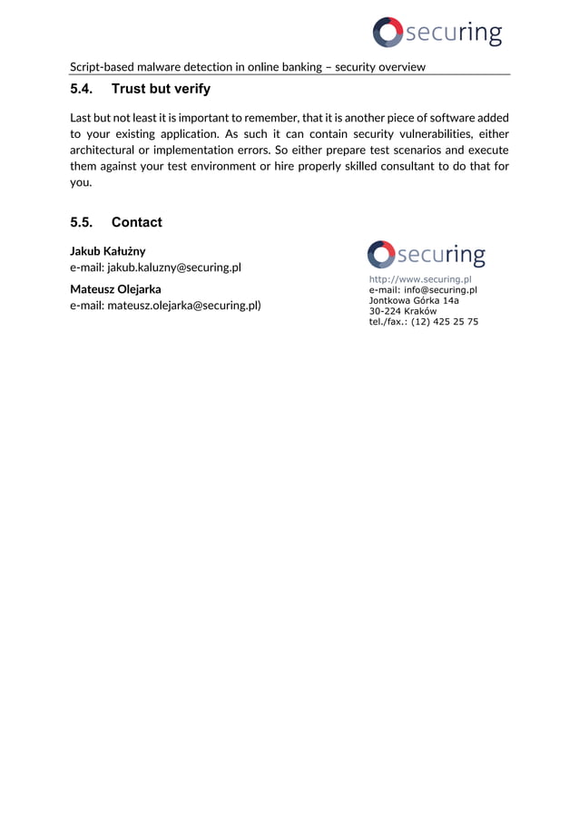 Script Based Malware Detection In Online Banking Pdf Web