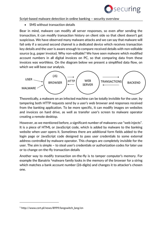 Script Based Malware Detection In Online Banking Pdf Web