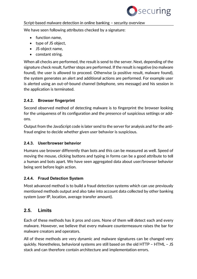 Script Based Malware Detection In Online Banking Pdf Web