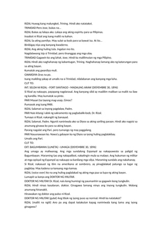 Filming _script-RIZAL.docx( the trial of Rizal) | DOCX