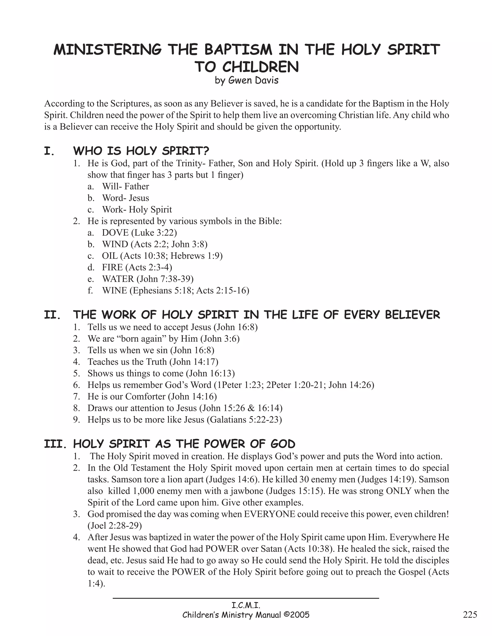 Holy Spirit Lesson | PDF