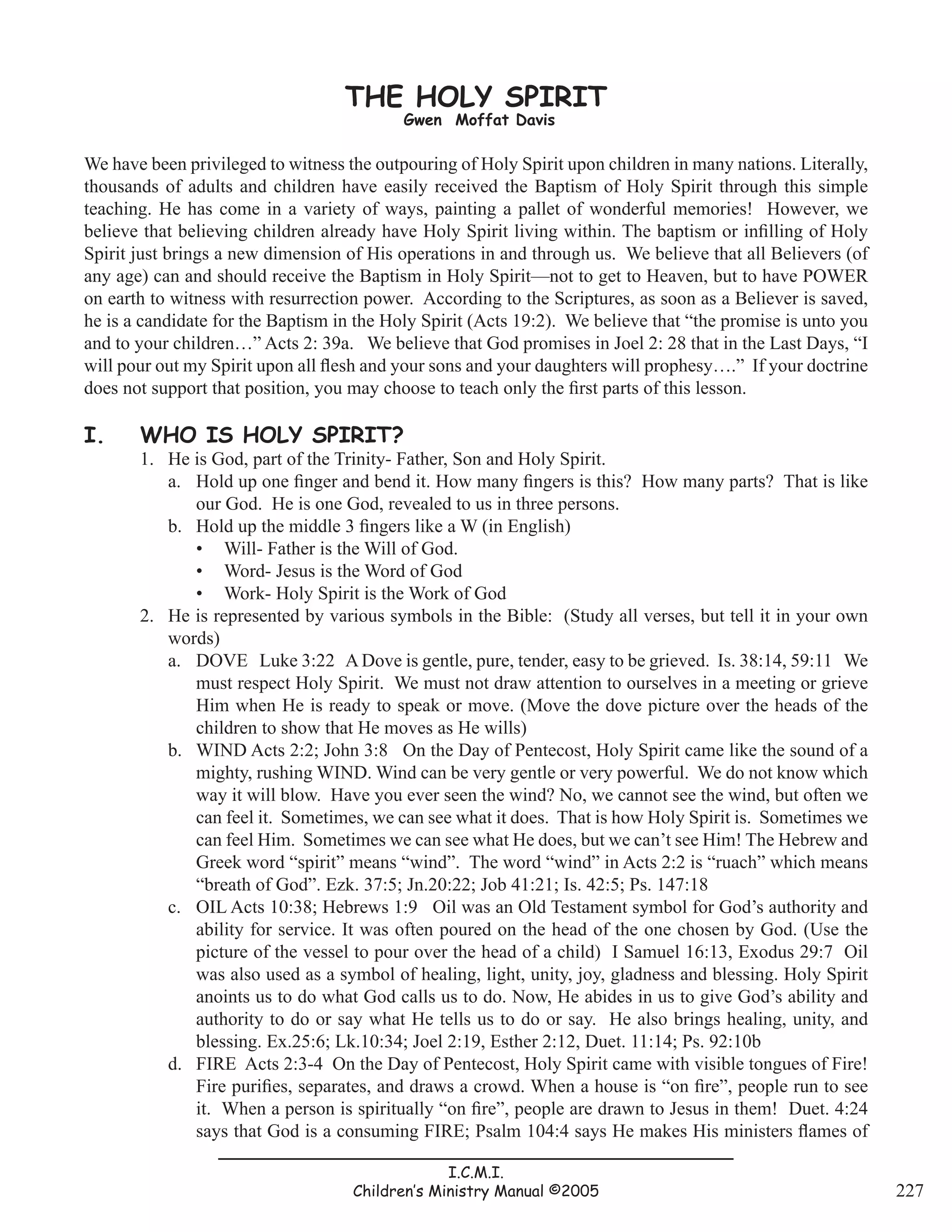 Holy Spirit Lesson | PDF