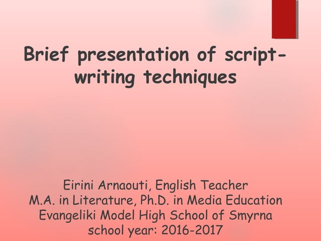 Script writing theory | PPT