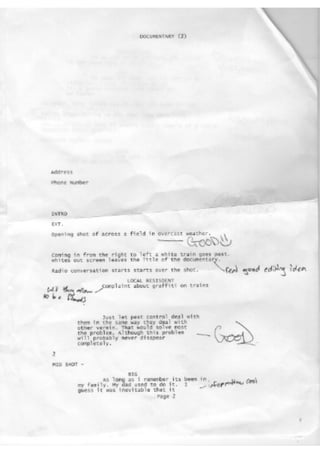 First Draft script with annotated feeback | PDF