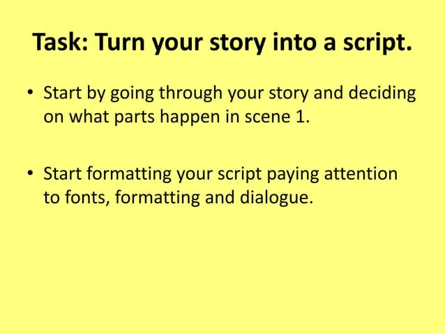 Script writing for level 1 | PPTX | Screenwriting | Content Production