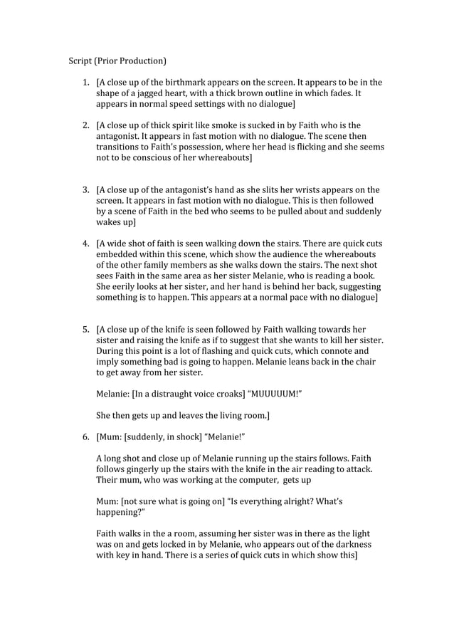 Horror Movie Script for Final Trailer | PDF