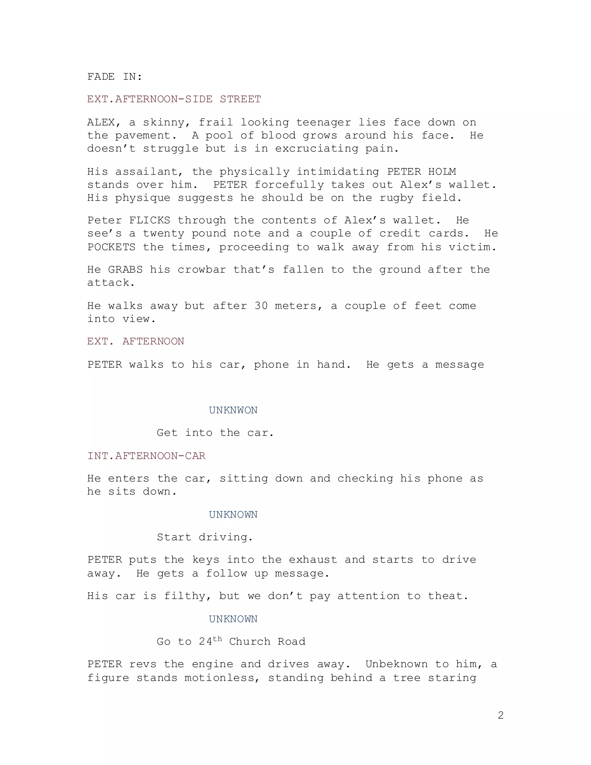 'Across the Pavement' Final Script | DOCX | Crime & Harmful Acts to Individuals, Society & Human ...