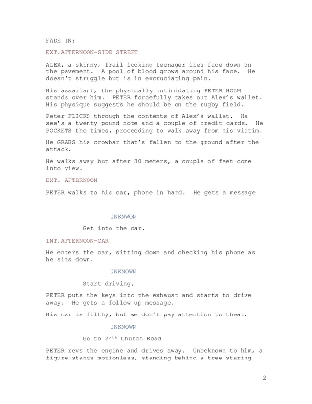 'Across the Pavement' Final Script | DOCX | Crime & Harmful Acts to Individuals, Society & Human ...