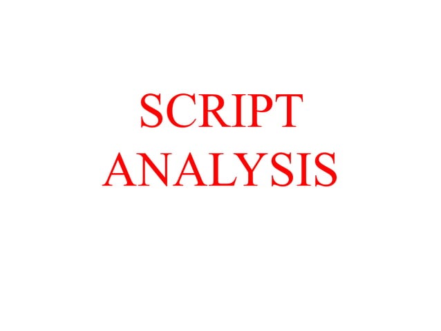 Script analysis | PPTX | Drama | Genres