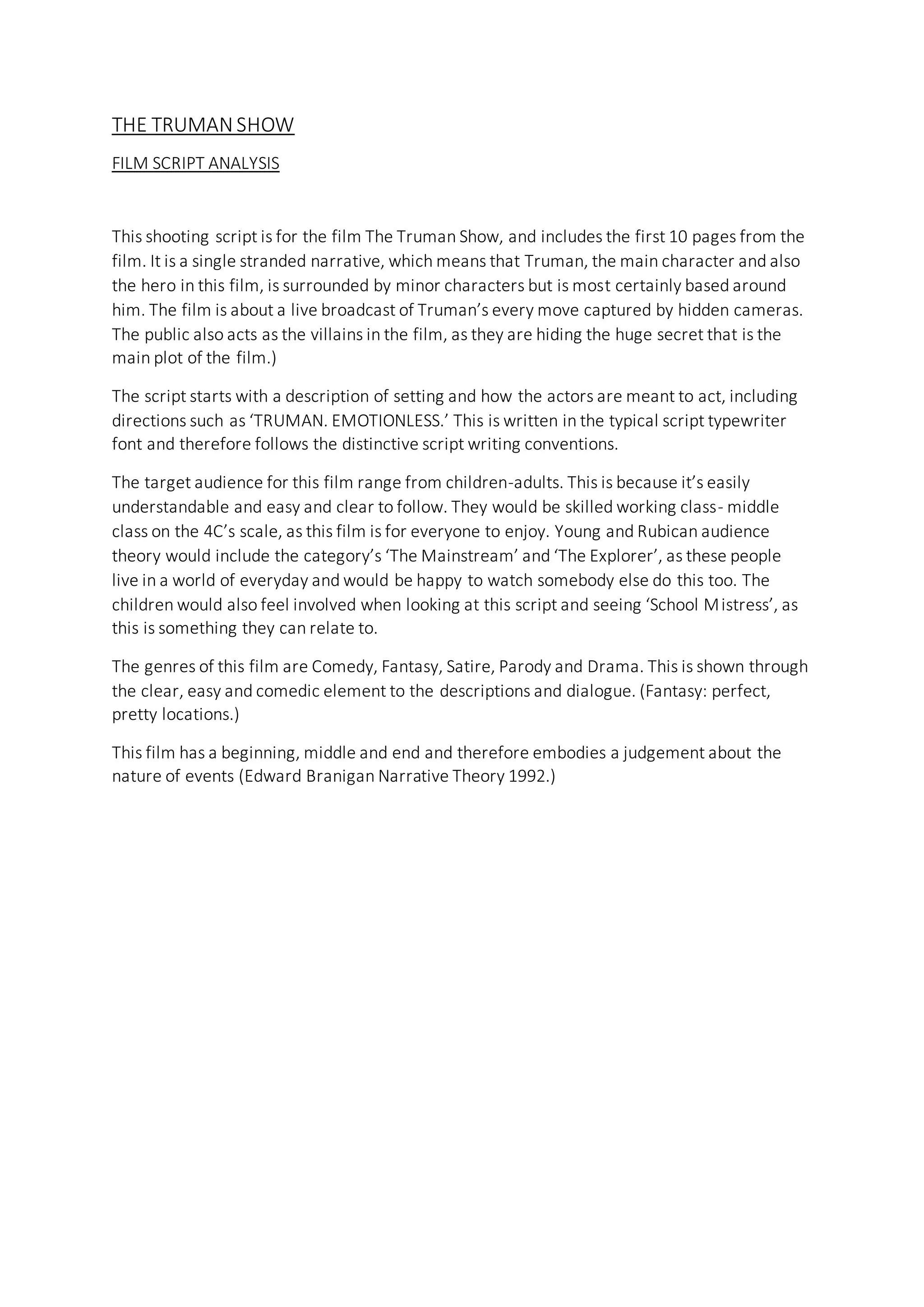 Script analysis | PDF