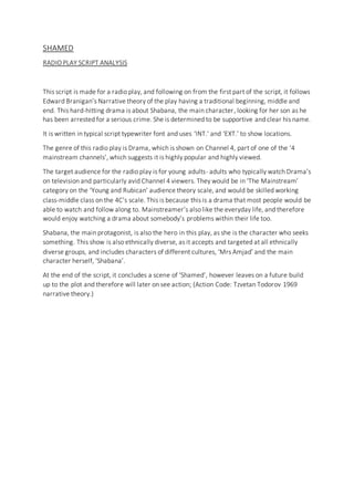 Script analysis | PDF