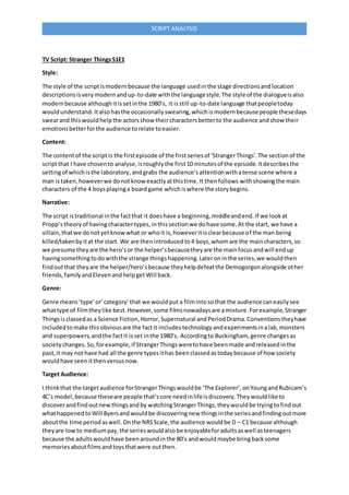 Script analysis | DOCX | Roleplaying Games | Games and Puzzles