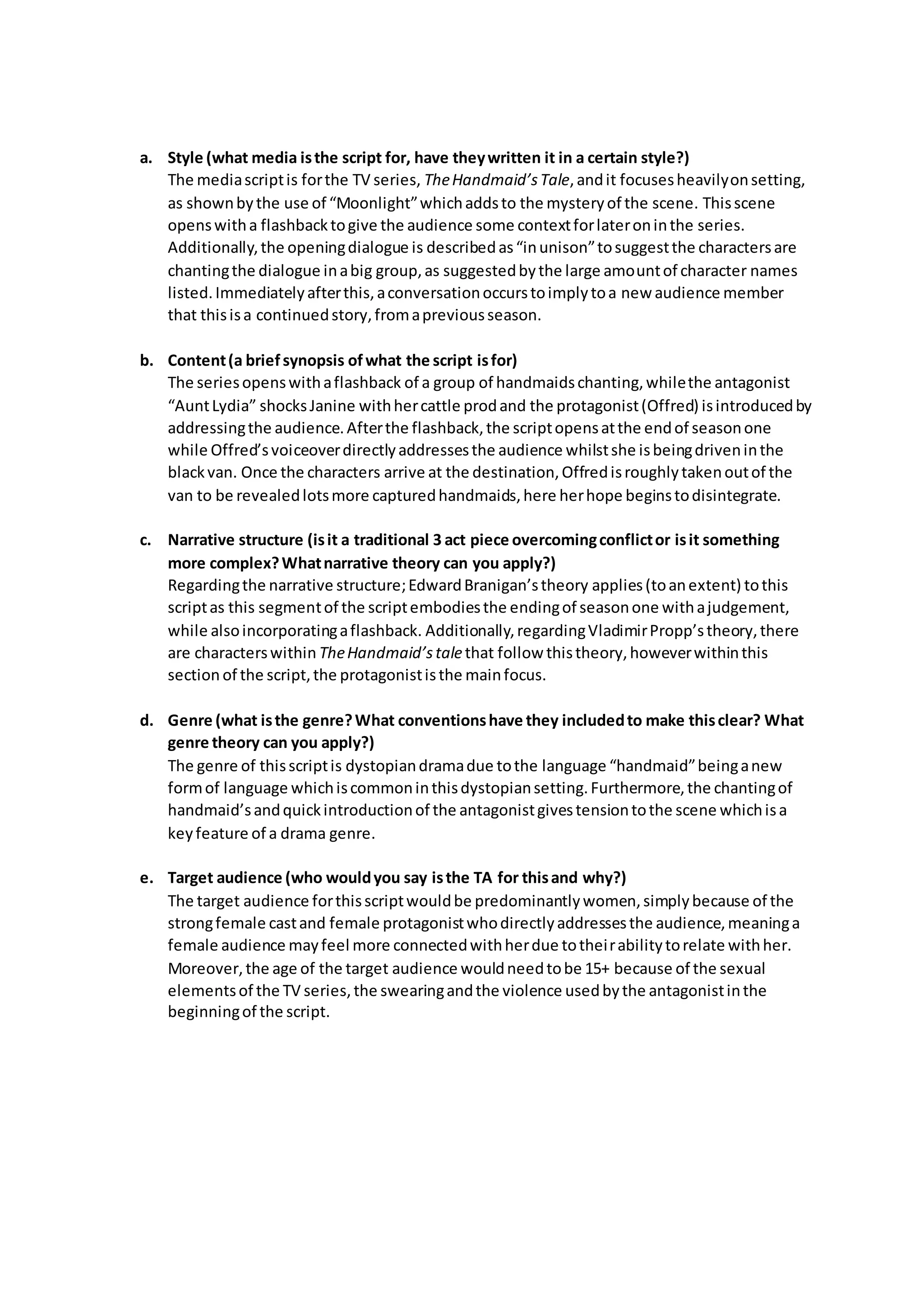 Script analysis | DOCX