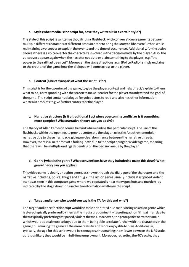 Script analysis | PDF