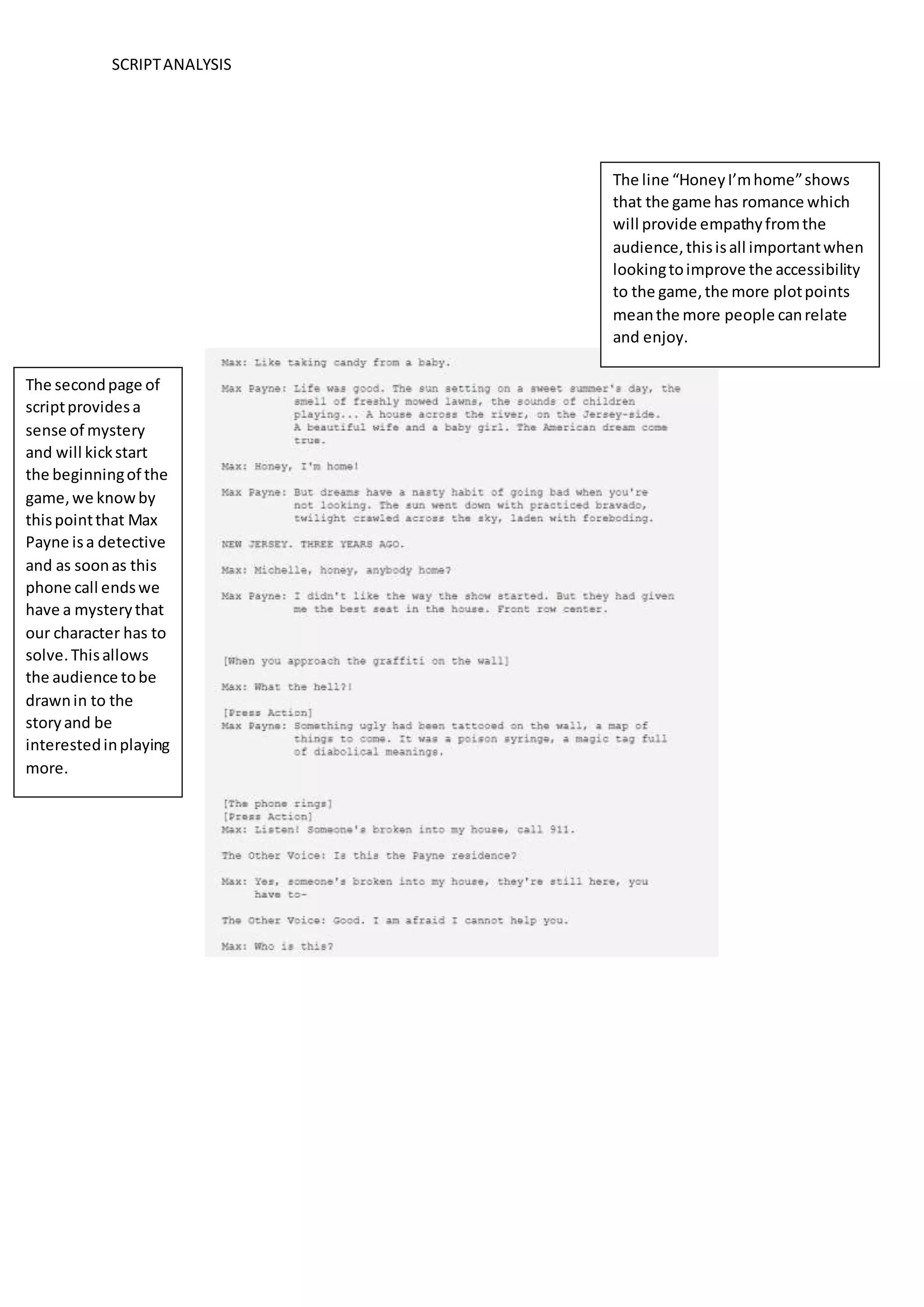 Script analysis max payne video game | PDF