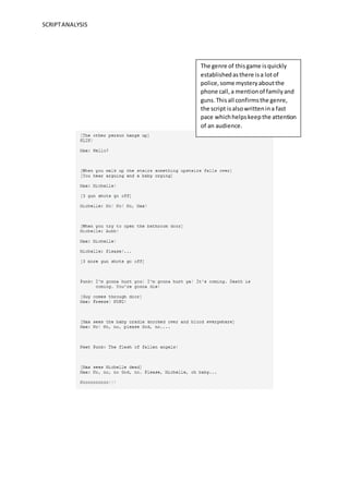 Script analysis max payne video game | DOCX
