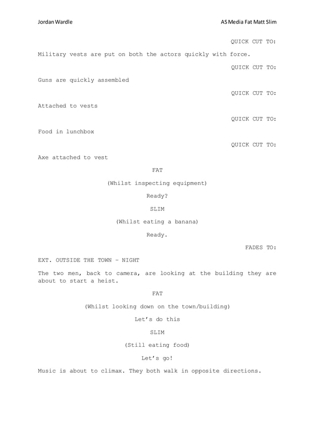 Script as | DOCX | Food & Drink