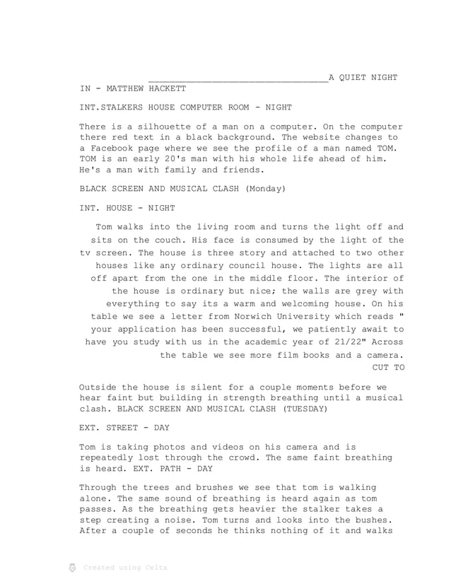 Script a silent night in (2).pdf final draft | PDF