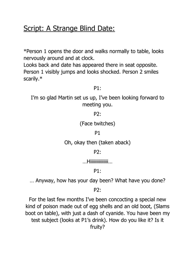 Script; a strange blind date | PDF