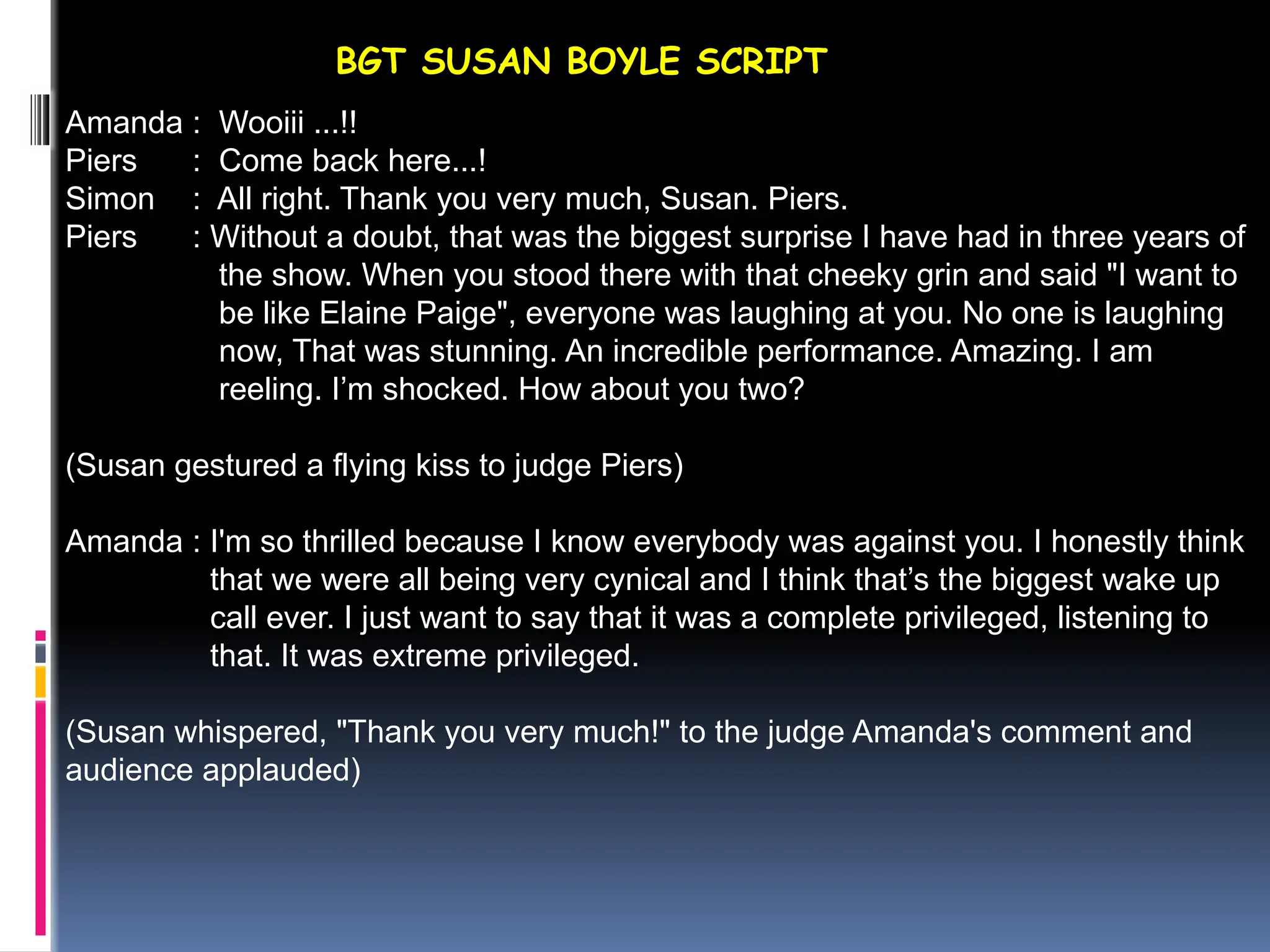 Script BGT Susan Boyle sigma mewing skibidi | PPTX