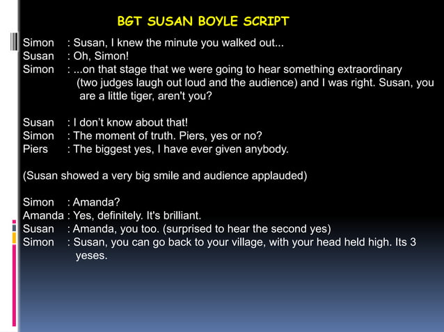 Script BGT Susan Boyle sigma mewing skibidi | PPT