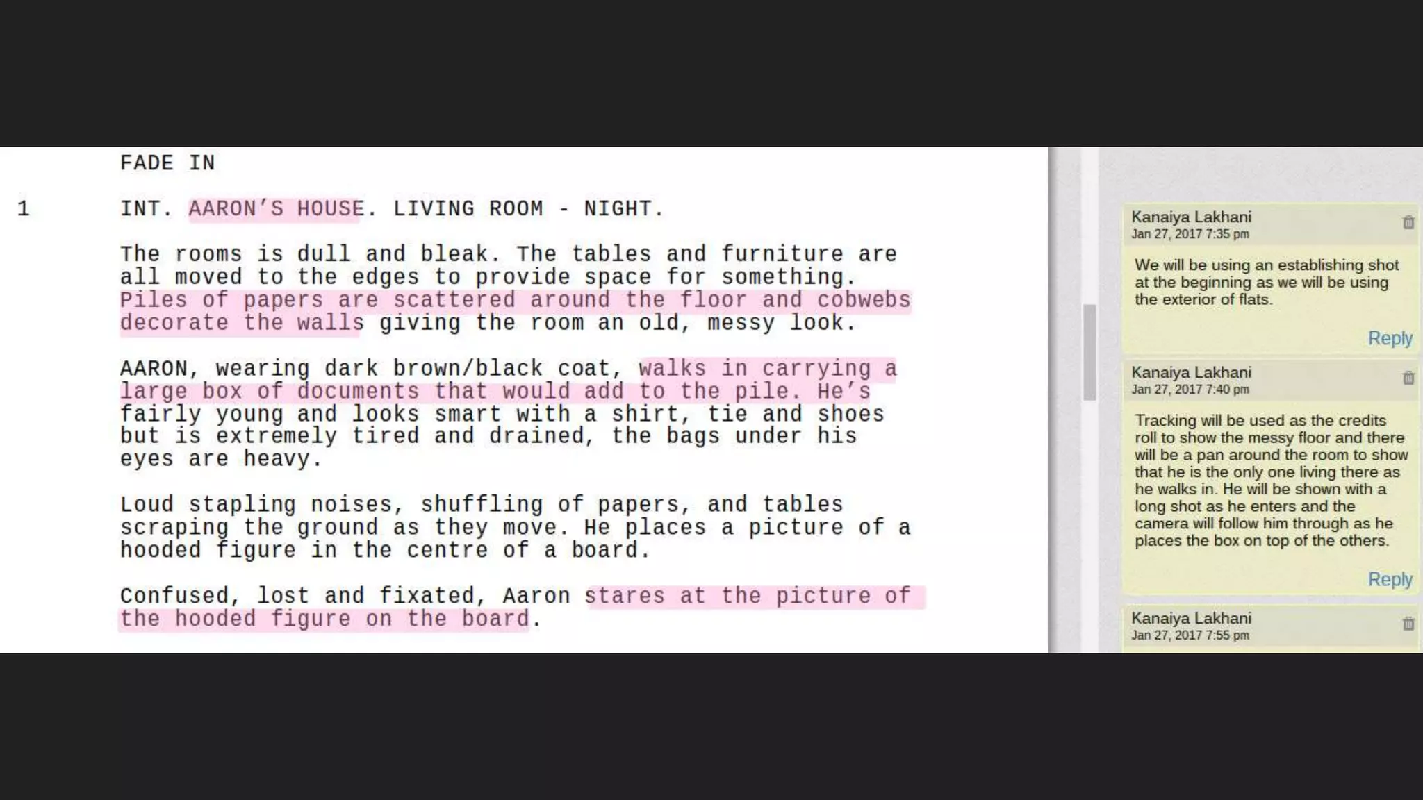 Script blocking camerawork | PPT