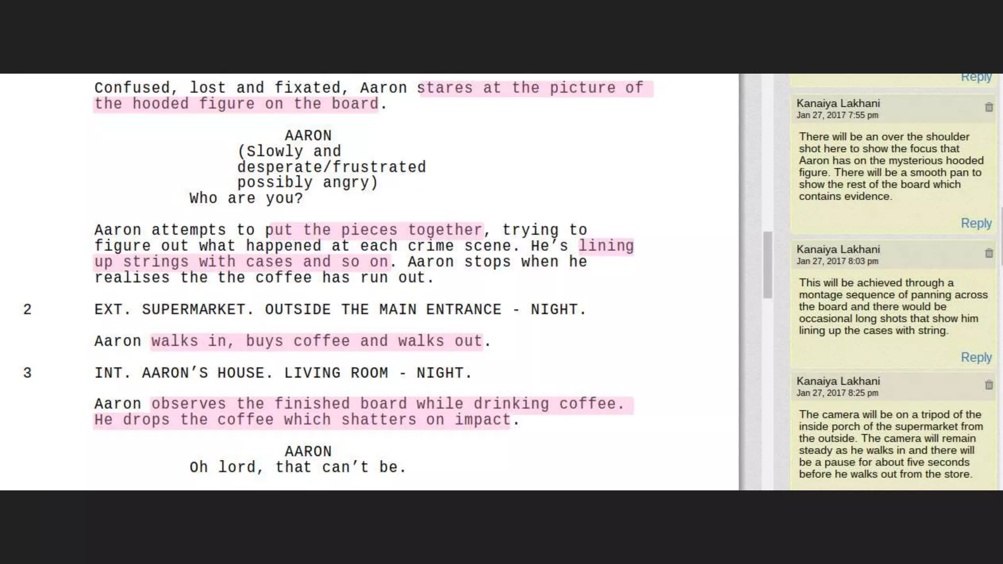 Script blocking camerawork | PPT