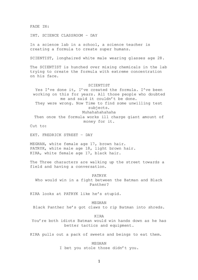 Script by josh final | PDF