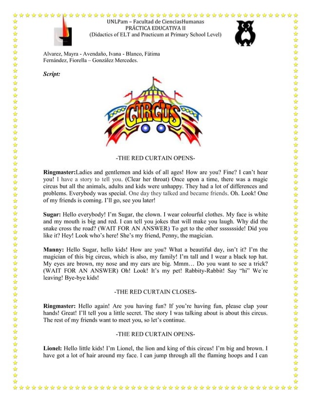Script circus | DOCX | Magic and Illusion | Hobbies & Interests