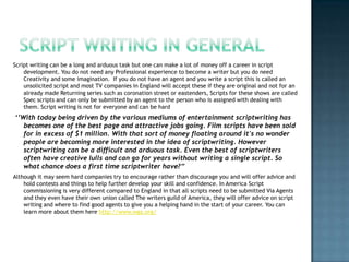 Script commissioning