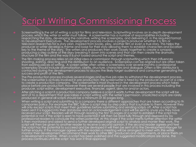 Script commissioning | PPT