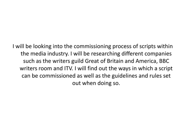 Script commissioning presentation | PPTX