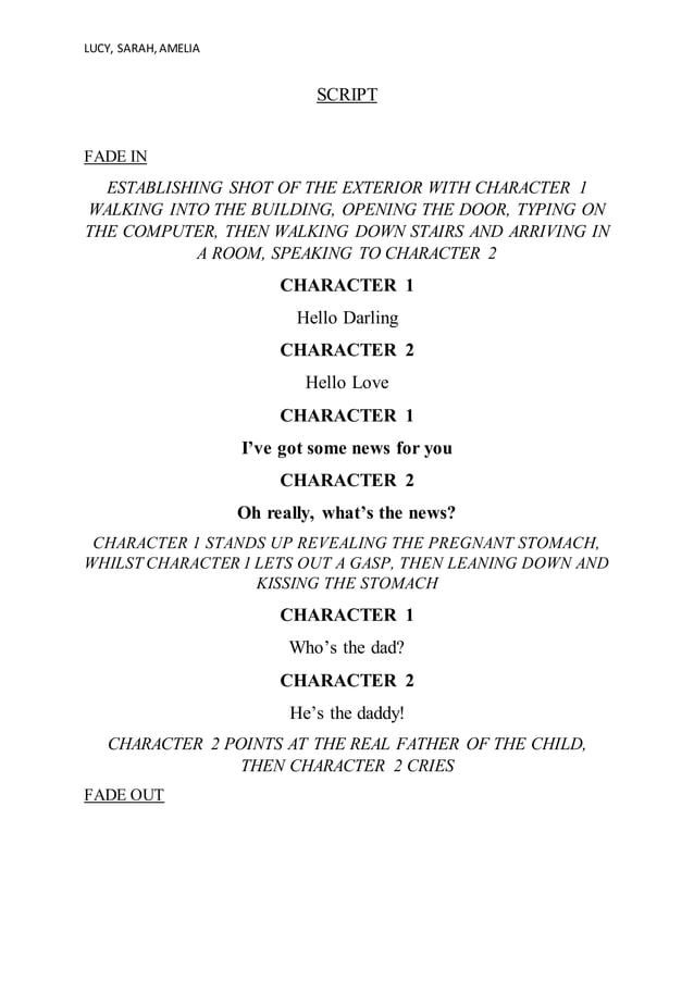 SCRIPT FOR CONVERSATION | DOCX