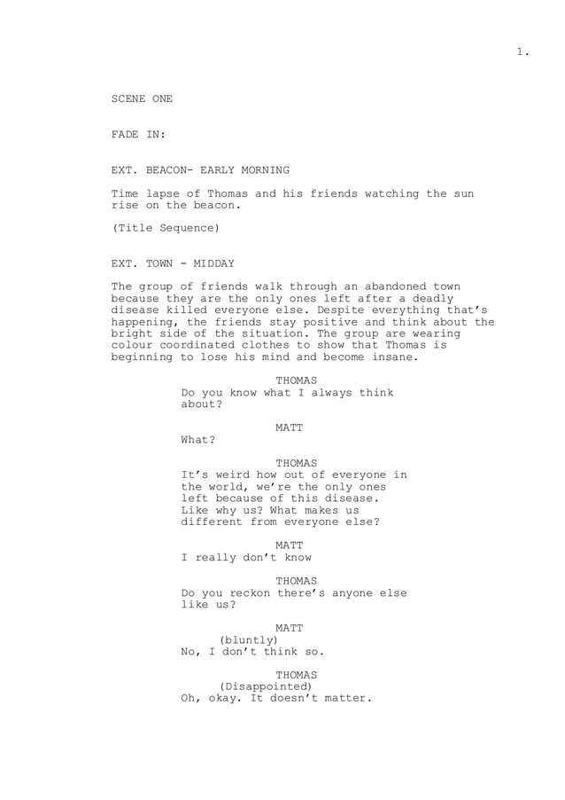 Script - Insanity | DOCX