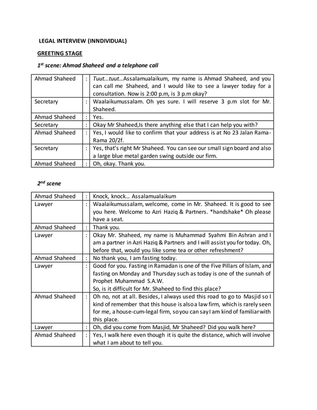 CTA Individual Interview script | PDF