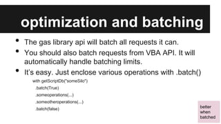 VBA API for scriptDB primer | PPT