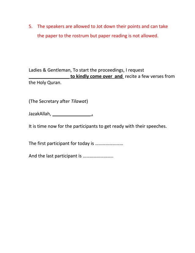 Declamation Contest Script For Moc