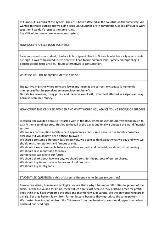 Script des interviews | PDF