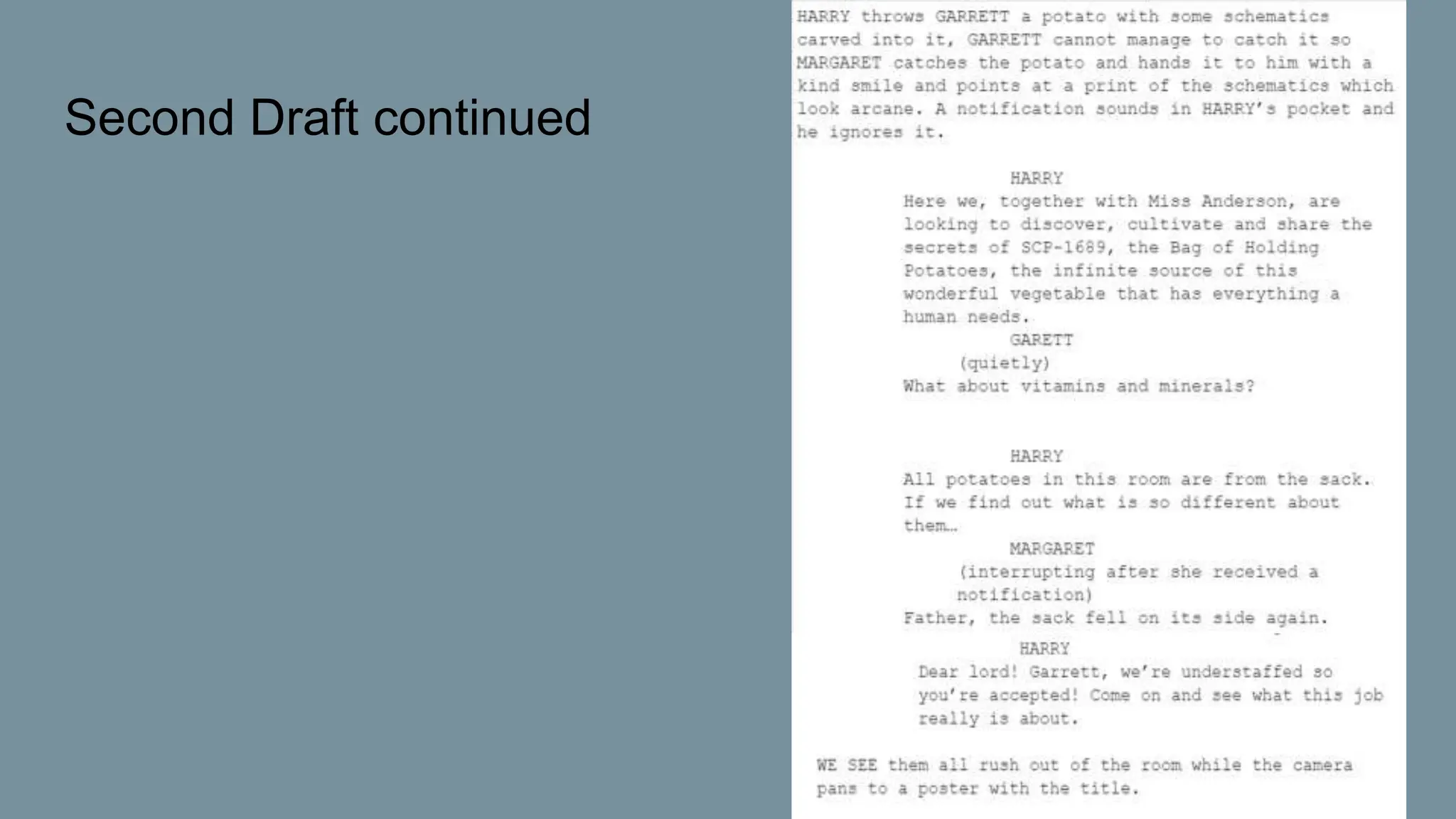 Script Development.pptx Why would you need a minimum of characters in ...