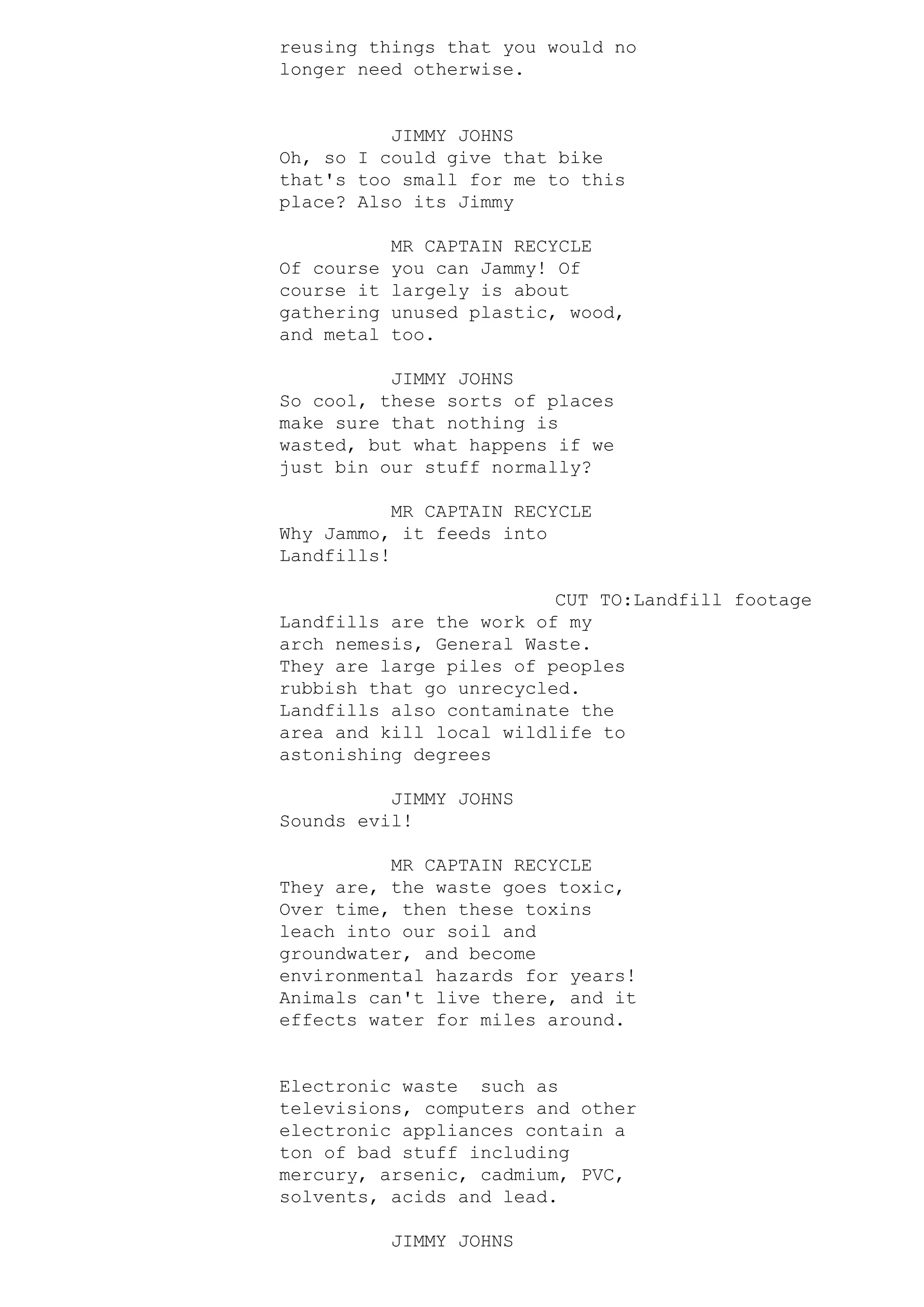 Mr captain recycle script | PDF | Environmental Services Industry ...