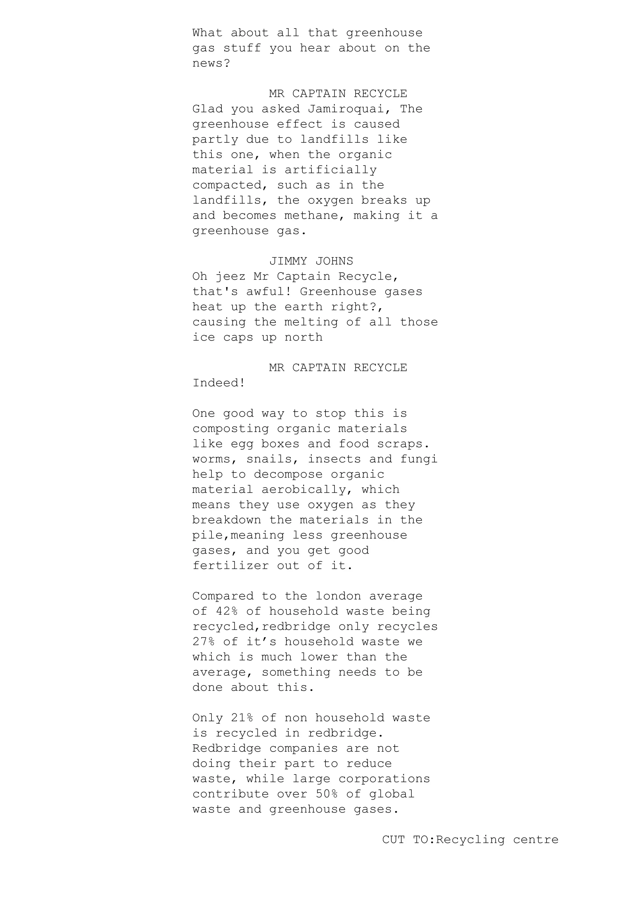 Mr captain recycle script | PDF | Environmental Services Industry ...