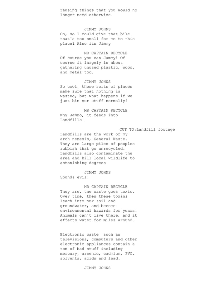 Mr captain recycle script | PDF | Environmental Services Industry ...