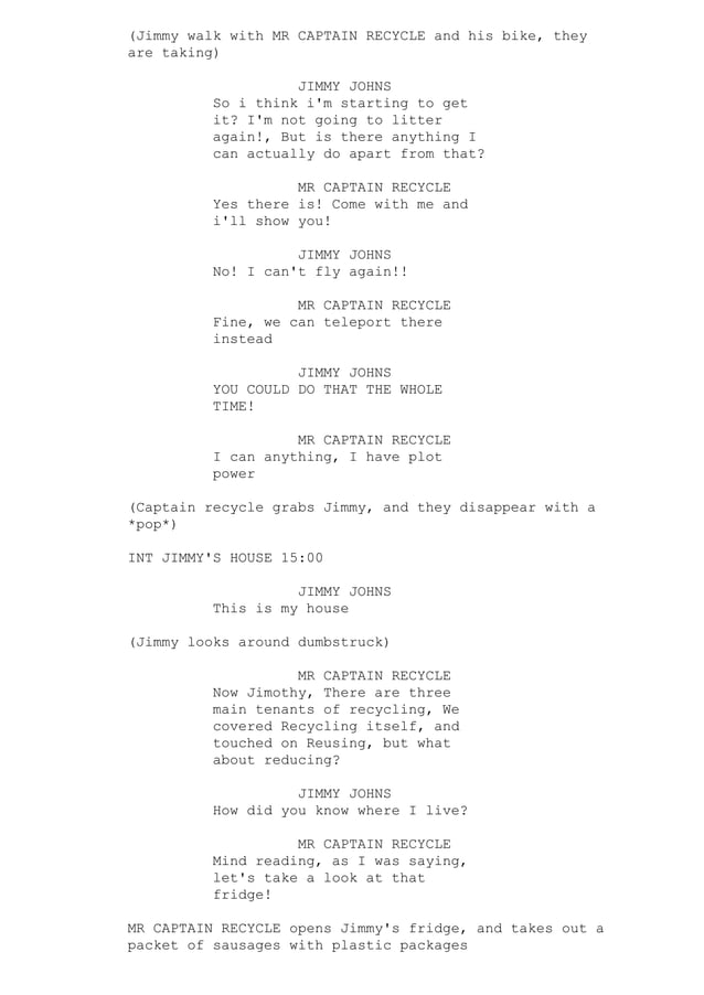 Mr captain recycle script | PDF | Environmental Services Industry ...