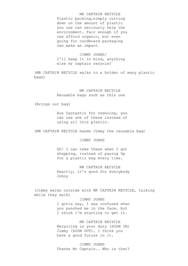 Mr captain recycle script | PDF | Environmental Services Industry ...