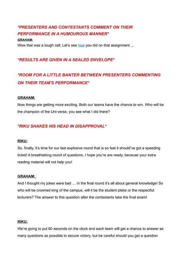 Script: 3rd Draft | PDF