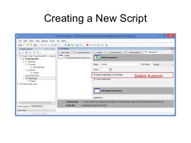 Script Driven Testing Using Testcomplete