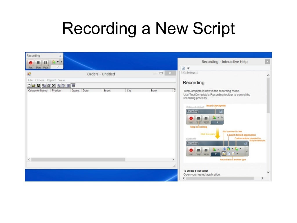 Script Driven Testing Using Testcomplete