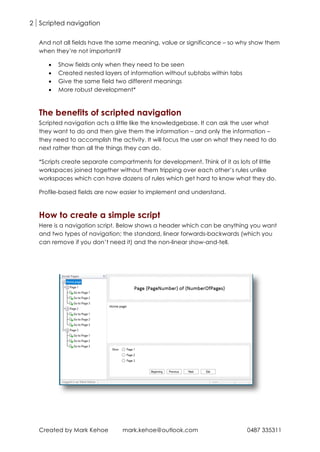Scripted navigation ideas for Oracle Service Cloud | PDF
