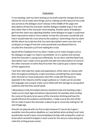 Script evaluation | DOCX