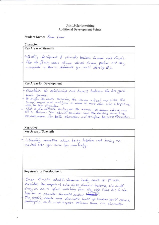 Script feedback | PDF